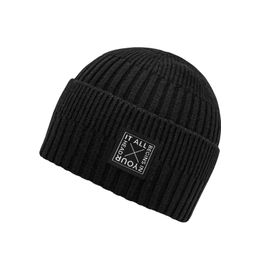 Chillouts Damen Strickmütze "Shealyn Hat", schwarz, unifarben, Feinstrick, Baumwollmischung, Mützen, Unisex, Wärmend, Mit Wollanteil