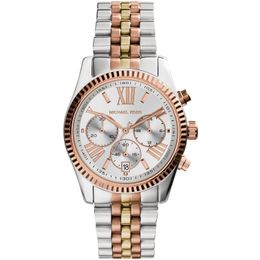 Michael Kors Damen Chronograph "LEXINGTON", rosa, Armbanduhren, Quarzuhr, Armbanduhr, Damenuhr, Stoppfunktion, Edelstahlarmband