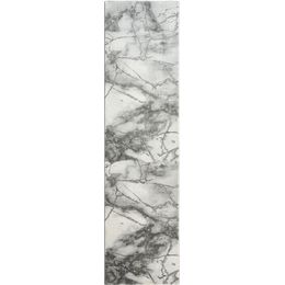 L&auml;ufer my home, B:80cm H:12mm L:300cm, grau, Kunstfaser, Flur, Teppiche, "Juliet", modernes Marmor-Design, L&auml;ufer, Br&uuml;cke, Kurzflor, pflegeleicht