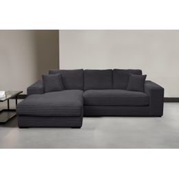 Ecksofa WERK2, B:286cm H:84cm T:184cm, schwarz, 100% Polyester, Wohnzimmer, Sofas, "Eden modern und zeitlos, geschmackvolles Sofa, Breite 286cm,