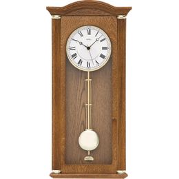 AMS Damen Funk-Pendelwanduhr "F5014/4", B/H/L: 28cm x 10cm x 64cm, braun, Wanduhren, Quarzuhr,Holz-/Glasgeh&auml;use,mit Alarm,Eiche,Esszimmer,Wohnzimmer