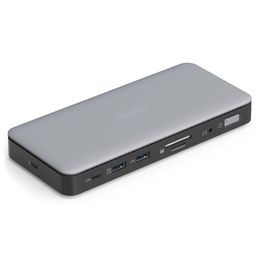Digitus Laptop-Dockingstation "USB-C Docking Station, 11-Port, HDMI, USB, RJ45, SD", B:15mm H:6mm T:22mm, grau, Dockingstationen