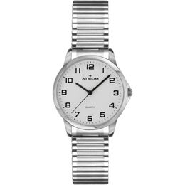 Atrium Damen Quarzuhr, silber, Armbanduhren, Armbanduhr, Damenuhr, Herrenuhr, Flexband, Zugband, retro