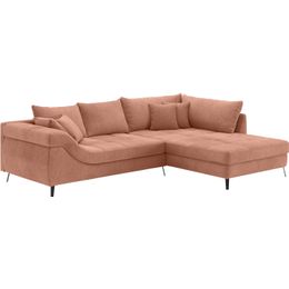 Ecksofa MR. COUCH, B:317cm H:98cm T:228cm, braun, Novaclean Avanti (100% Polyester), Wohnzimmer, Sofas, "Portofino L-Form", 4 Bezugsqualitäten, 13,5