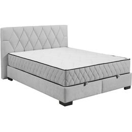 Boxbett, B:185cm L:214cm, grau, ED EXCITING DESIGN, 100% Polyester, Komplettbetten, "Nagol", mit Bettkasten, mit Wendematratze, erh&auml;ltlich in