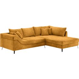 Ecksofa MR. COUCH, B:317cm H:98cm T:228cm, orange, Dolce (100% Polyester), Wohnzimmer, Sofas, "Portofino L-Form", 4 Bezugsqualit&auml;ten, 13,5 cm hohe