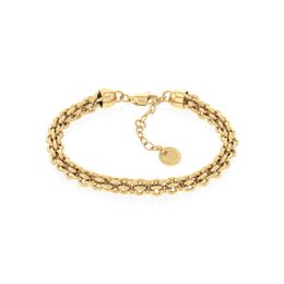 Tommy Hilfiger Damen Armband "Schmuck Edelstahl Armschmuck Ankerkette INTERTWINE CIRCLES", 23cm, Edelstahl, gold, Edelstahl, Armbänder