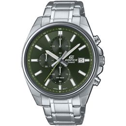 CASIO EDIFICE Herren Chronograph, silber, Armbanduhren, Quarzuhr, Armbanduhr,Herrenuhr, Edelstahlarmband,bis 10bar wasserdicht