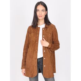 Maze Damen Lederjacke "4202172", braun, Gr. S, Obermaterial: 100% Ziegenveloursleder; Innenfutter: 100% Baumwolle, Jacken