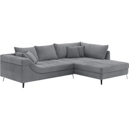 Ecksofa MR. COUCH, B:317cm H:98cm T:228cm, grau, Novaclean Avanti (100% Polyester), Wohnzimmer, Sofas, "Portofino L-Form", 4 Bezugsqualitäten, 13,5