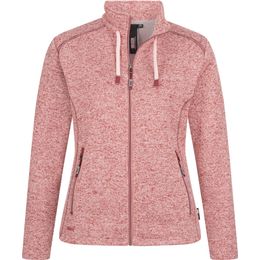 DEPROC Active Damen Strickfleecejacke "LUVERNE WOMEN", rot, Gr. 36, 100% Polyester, Jacken, Kontrastreissverschluss