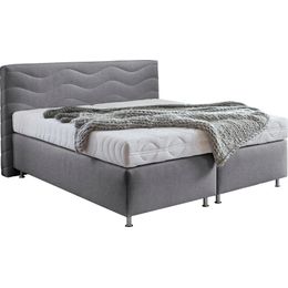 Boxspringbett, B:215cm L:210cm, grau, Westfalia Schlafkomfort, Bezug Bett: Microvelours (100% Polyester) oder Feinstruktur (100% Polyester);Bezug
