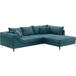 Ecksofa MR. COUCH, B:317cm H:98cm T:228cm, blau, Memphis (Grundgewebe - 100% Polyester; Nutzschicht- 90% Polyester / 10% Polyamide), Wohnzimmer,