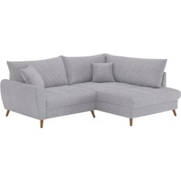 Ecksofa MR. COUCH, B:230cm H:71cm T:190cm, grau, Stripes (92% Polyester / 8% Nylon), Wohnzimmer, Sofas, "Blackburn II L-Form", Wahlweise mit