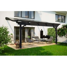 Skan Holz Terrassendach SKANHOLZ, B:541cm T:389cm, grau, Polycarbonat (PC), Terrassen&uuml;berdachungen, "Verona"