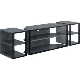 TV-Schrank DECORTIE, B:160cm H:45cm T:42cm, grau, Spanplatte, Wohnzimmer, Schränke, "Echo TV Schrank", Einfache Montage,Platzsparend