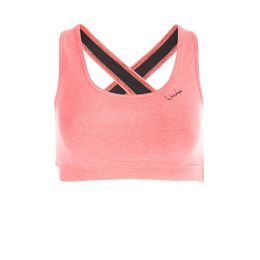 WINSHAPE Damen Sport-Bustier "WVR4", rot, Gr. XS, Obermaterial: 48% Baumwolle, 48% Polyester, 4% Elasthan, BHs, mit offenem „Drop Back Design“