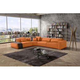 Ecksofa Egoitaliano, B:378cm H:95cm T:282cm, orange, Wohnzimmer, Sofas, "Beverly, extravangantes Designsofa mit erstklassigem Sitzkomfort", wahlweise