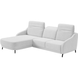Sit & More Ecksofa SIT & MORE, B:271cm H:93cm T:191cm, silber, 100% Polyester, Wohnzimmer, Sofas, "Blues L-Form", wahlweise mit Klapptisch und USB