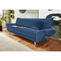 3-Sitzer Inosign, B:205cm H:78cm T:82cm, blau, Kunstleder SOFTLUX;Luxus-Microfaser ALCAZAR (100% Polyester);Feinstruktur (100% Polyester), Sofas,