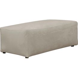 Polsterhocker, B:126cm H:46cm T:65cm, beige, LeGer Home by Lena Gercke, 100% Polyester, Hocker, "YANI Sitzhocker mit Wellenunterfederung, Maße B/T/H: