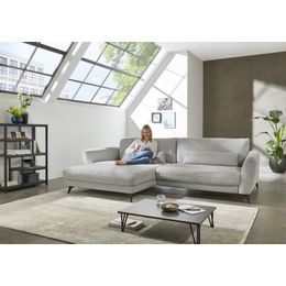 Ecksofa DIE PLANBAR, B:288cm H:81cm T:194cm, grau, 88% Polyester;12% Polyamid, Wohnzimmer, Sofas, "MP-IN23149 L-Form", Kaltschaumpolsterung mit