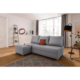 Ecksofa Inosign, B:197cm H:90cm T:145cm, grau, Struktur fein (100% Polyester);Luxus-Microfaser weich (100% Polyester);Samtoptik (100% Polyester),