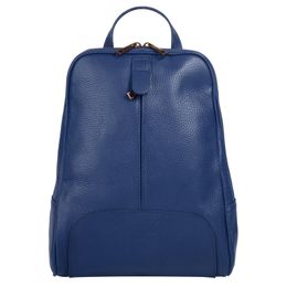 Samantha Look Damen Cityrucksack, blau, Leder, Rindsleder, Rucksäcke, echt Leder, Made in Italy