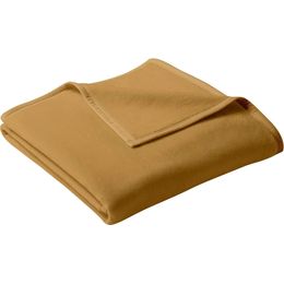 Wohndecke Biederlack, B:150cm L:220cm, braun, Baumwolle, Polyacryl, Wohndecken, "Cotton Home", im Uni Design, Kuscheldecke