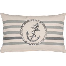 Dekokissen Pad, B:50cm L:30cm, grau, Baumwolle, Dekokissen_Sitzkissen_Kissenh&uuml;llen, "SEA", einzigartiges Design, Kissenh&uuml;lle ohne F&uuml;llung, 1 St&uuml;ck