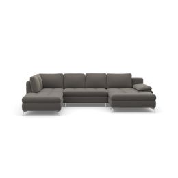 Sit & More Wohnlandschaft SIT & MORE, B:326cm T:201cm, grau, Sofas, "Latigo U-Form", mit Recamiere, wahlweise mit Bettfunktion und Bettkasten