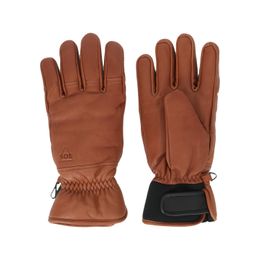 SOS Damen Skihandschuhe "Stoneham", braun, Gr. 11, unifarben, 100% Leder, Handschuhe, mit Primaloft-Futter