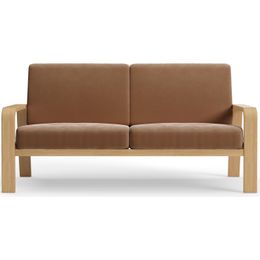 Sit & More 2,5-Sitzer SIT & MORE, B:170cm H:91cm T:93cm, braun, 100% Polyester, Sofas, "Kolding", Armlehnen aus Buchenholz in natur, verschiedene Bez&uuml;ge und
