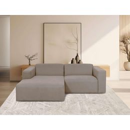 Ecksofa OTTO HOME, B:222cm H:73cm T:154cm, beige, 100% Polyester, Wohnzimmer, Sofas, "Kelani", mit dekorativer Knopfsteppung an den Armlehnen