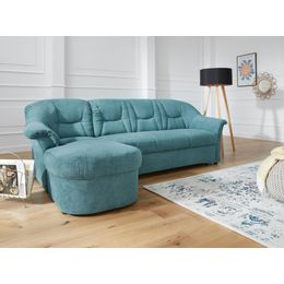 Ecksofa DOMO collection, B:232cm H:83cm T:146cm, blau, Luxus-Microfaser (92% Polyester, 8% Nylon);Microfaser PRIMABELLE (100% Polyester);Microfaser