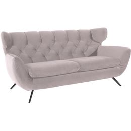 2,5-Sitzer 3C CANDY, B:200cm H:94cm T:95cm, rosa, Samt-Optik (100% Polyester), Sofas, "Beatrice, extravagantes Megasofa, bequem, Küchensofa", mit