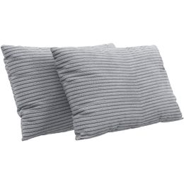 Sofakissen RAUM.ID, B:60cm H:30cm T:10cm, silber, 100% Polyester, Polsterauflagen, "Innovid", 2er Kissen-Set wahlweise in zwei Gr&ouml;&szlig;en