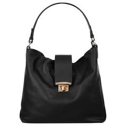 Samantha Look Damen Shopper, schwarz, Leder, unifarben, Taschen, echt Leder, Made in Italy