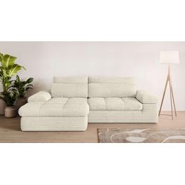 Ecksofa Home Affaire, B:274cm H:106cm T:203cm, beige, 83% Polyester, 17% Nylon, Wohnzimmer, Sofas, "ALVERIE mit Recamiere, moderne Steppung, Maße: