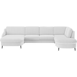 Sit & More Wohnlandschaft SIT & MORE, B:356cm H:90cm T:239cm, silber, 100% Polyester, Sofas, "Soul U-Form", wahlweise mit Bettfunktion und Bettkasten oder