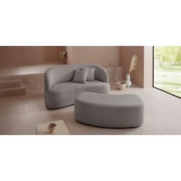2-Sitzer, B:170cm H:87cm T:89cm, grau, LeGer Home by Lena Gercke, Struktur fein 100% Polyester);Samtoptik (100% Polyester);Bouclé (100% Polyester),