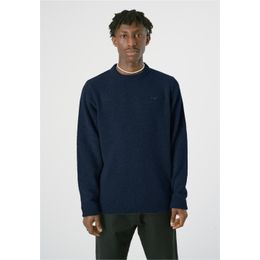 Cleptomanicx Herren Strickpullover "Classico Ligull", blau, Gr. M, unifarben, 80% Wolle, 20% Polyamid, Pullover, mit lockerem Schnitt