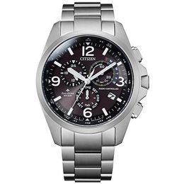 Citizen Herren Funkchronograph "Promaster Land", silber, Armbanduhren, Armbanduhr, Herrenuhr, Solar, Datum, Stoppfunktion, Saphirglas