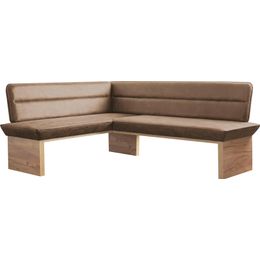 Eckbank Home Affaire, B:210cm H:89cm T:169cm, braun, FSC-zertifizierter Holzwerkstoff, FSC-zertifiziertes Massivholz, Polyester, Esszimmer,
