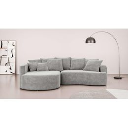 Ecksofa Inosign, B:255cm H:90cm T:181cm, grau, 100% Polyester, Wohnzimmer, Sofas, "Kahekili, Schlafsofa mit Bettkasten, Maße B/T/H: 255/181/90/ cm",