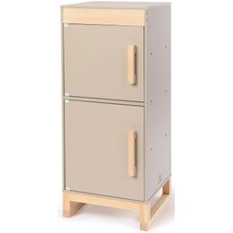 Musterkind Kinder Kinder-Kühlschrank "Ficus, warmgrau/natur", grau, Holz, B:34cm H:83cm T:32cm, Spielzeug-Haushaltsgeräte