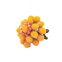 Damen Fingerring "Bl&uuml;tenwunder", Glas, orange, Collezione Alessandro, Glas, Fingerringe