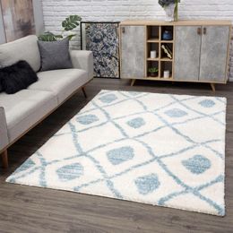 Hochflor-Teppich Carpet City, B:240cm H:30mm L:340cm, blau, Polypropylen (PP), Teppiche, "Pulpy 563", besonders weich, Ethno Look, ideal für