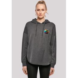 F4NT4STIC Damen Kapuzenpullover "Colorfood Collection - Rainbow Apple", grau, Gr. XL, Obermaterial: 100% Baumwolle, Pullover, Print