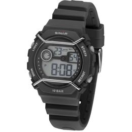 SINAR Herren Digitaluhr, schwarz, Armbanduhren, Quarzuhr, Armbanduhr, Herrenuhr, Silikonarmband, digital, Monat, Tag
